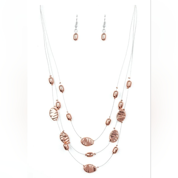 Jewelry | Copper Flow Necklace And Earrings Set | Poshmark